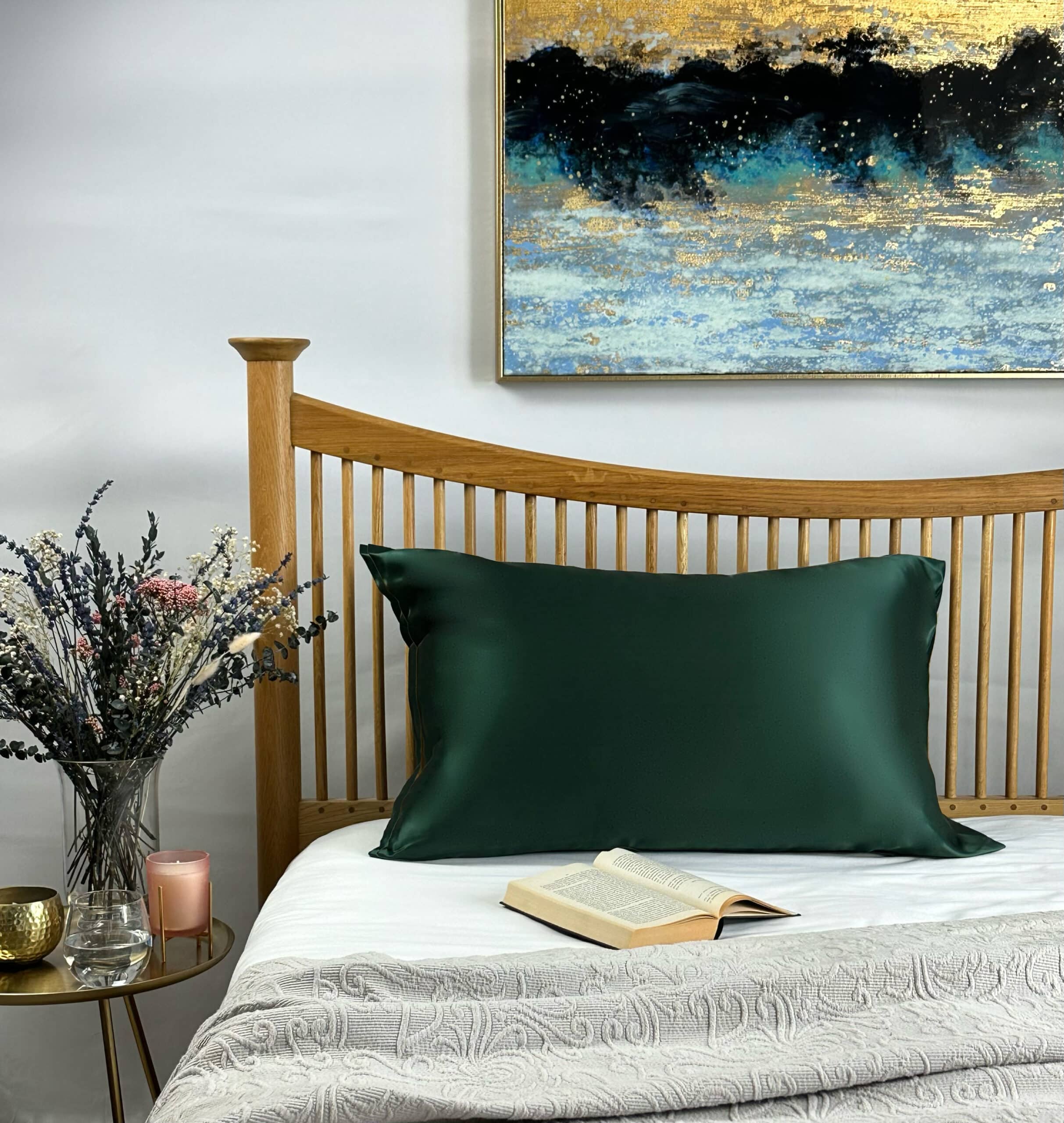 Silk Lab 100% Mulberry Silk 22 Momme Pillowcase - Dark Green – HOLY ...